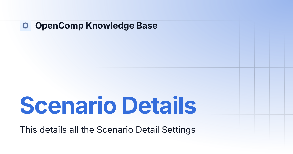 Scenario Details | OpenComp Knowledge Base