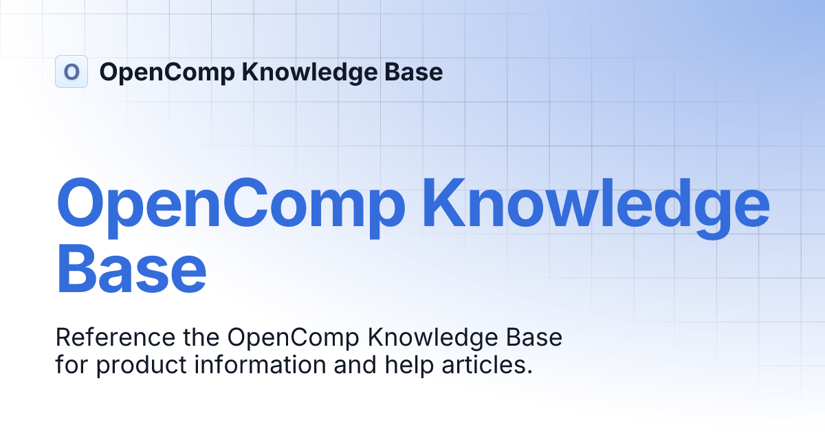 OpenComp Knowledge Base